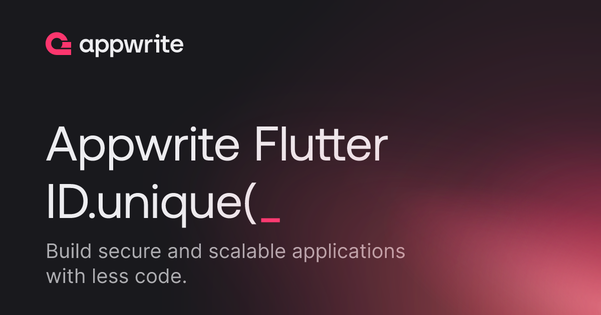 Appwrite Flutter Idunique Not Working Threads Appwrite